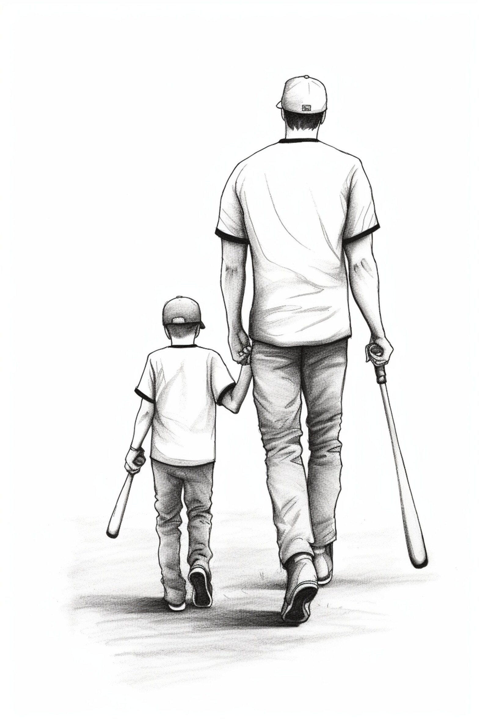 Father and Son Baseball 1- Coloring Pages (5) - Etsy