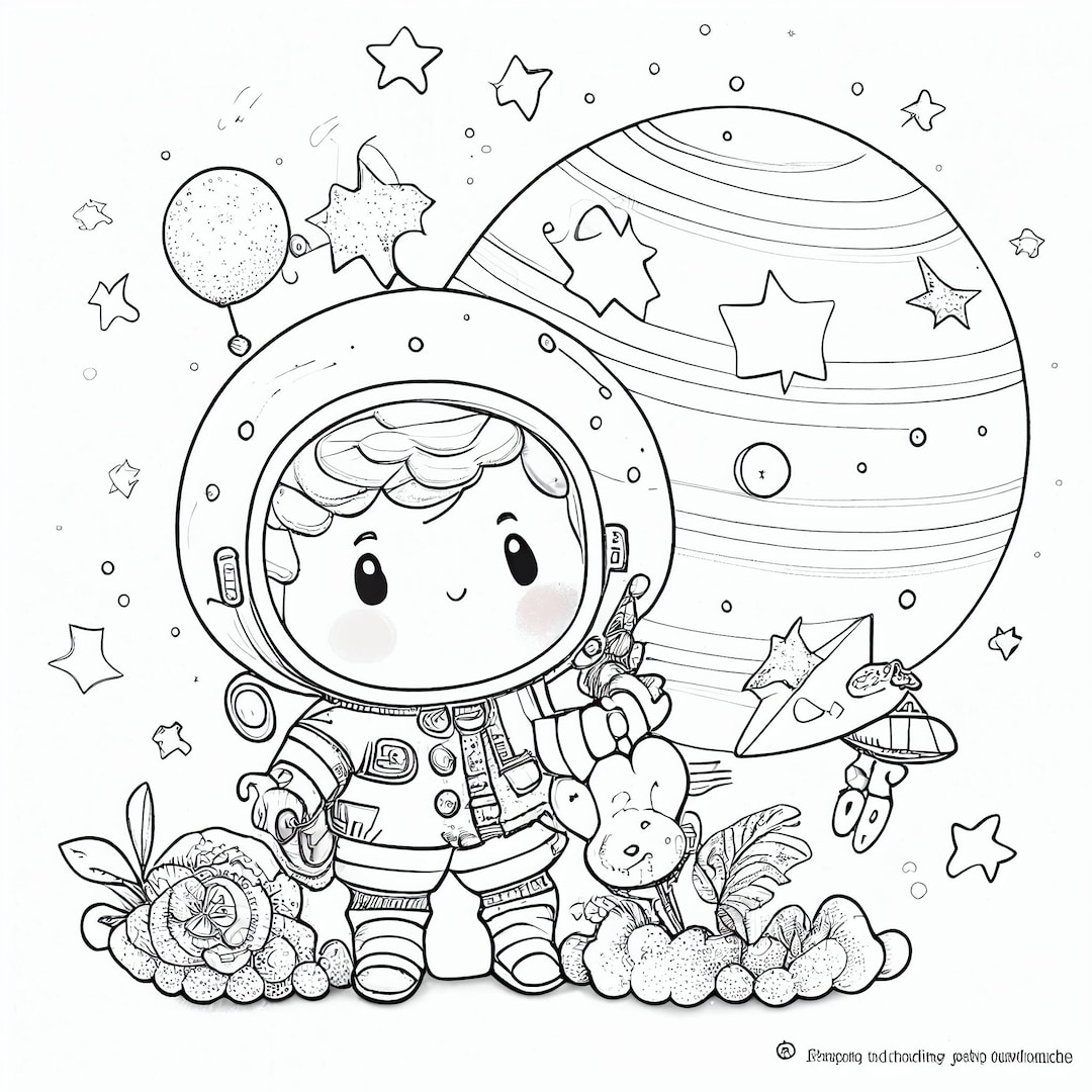 Outer Space 5- Coloring Pages (4) - Etsy