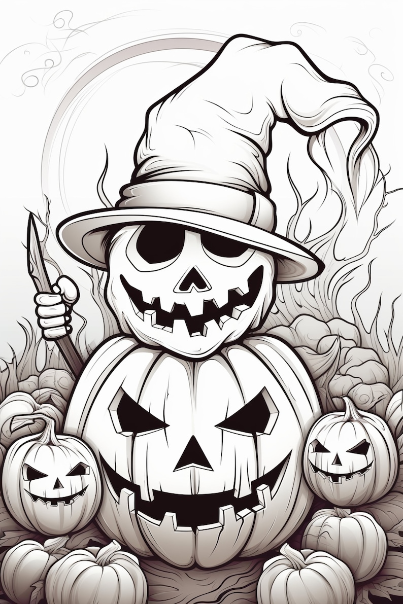 Halloween 9 Coloring Pages 5 - Etsy