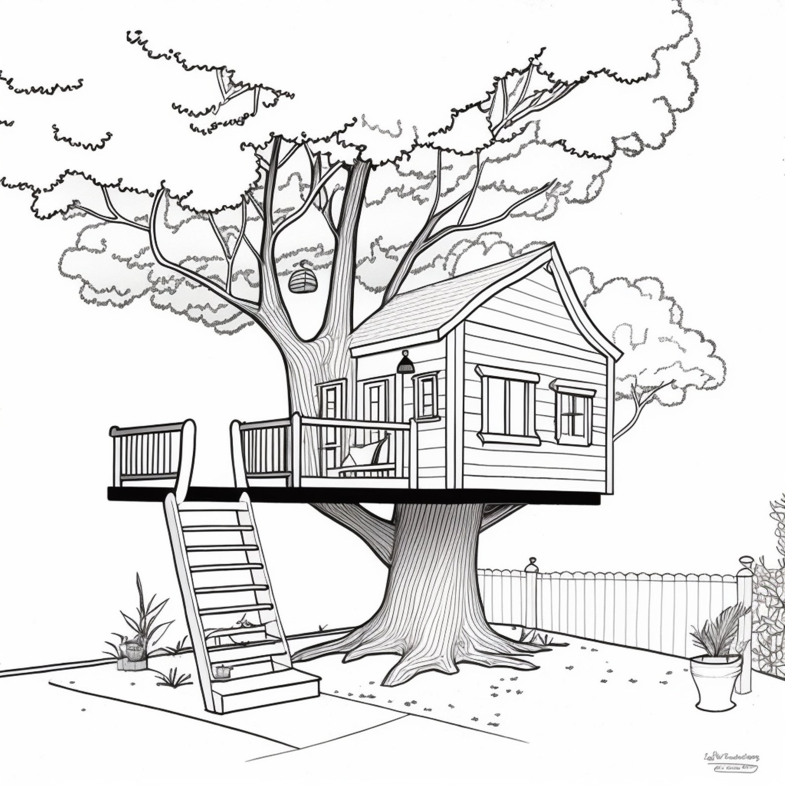 Treehouse 2- Coloring Pages (5) - Etsy