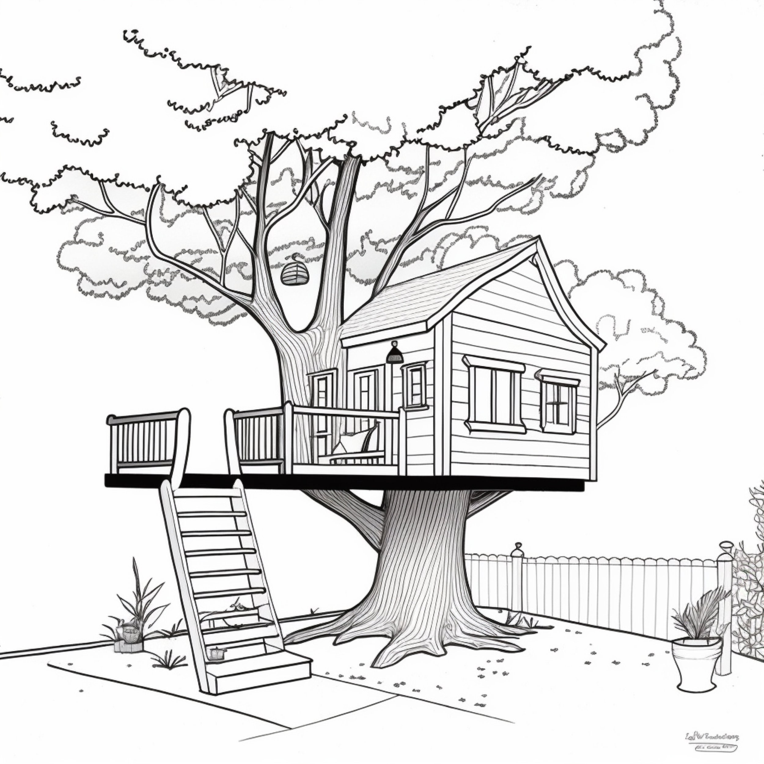 Treehouse 2- Coloring Pages (5) - Etsy