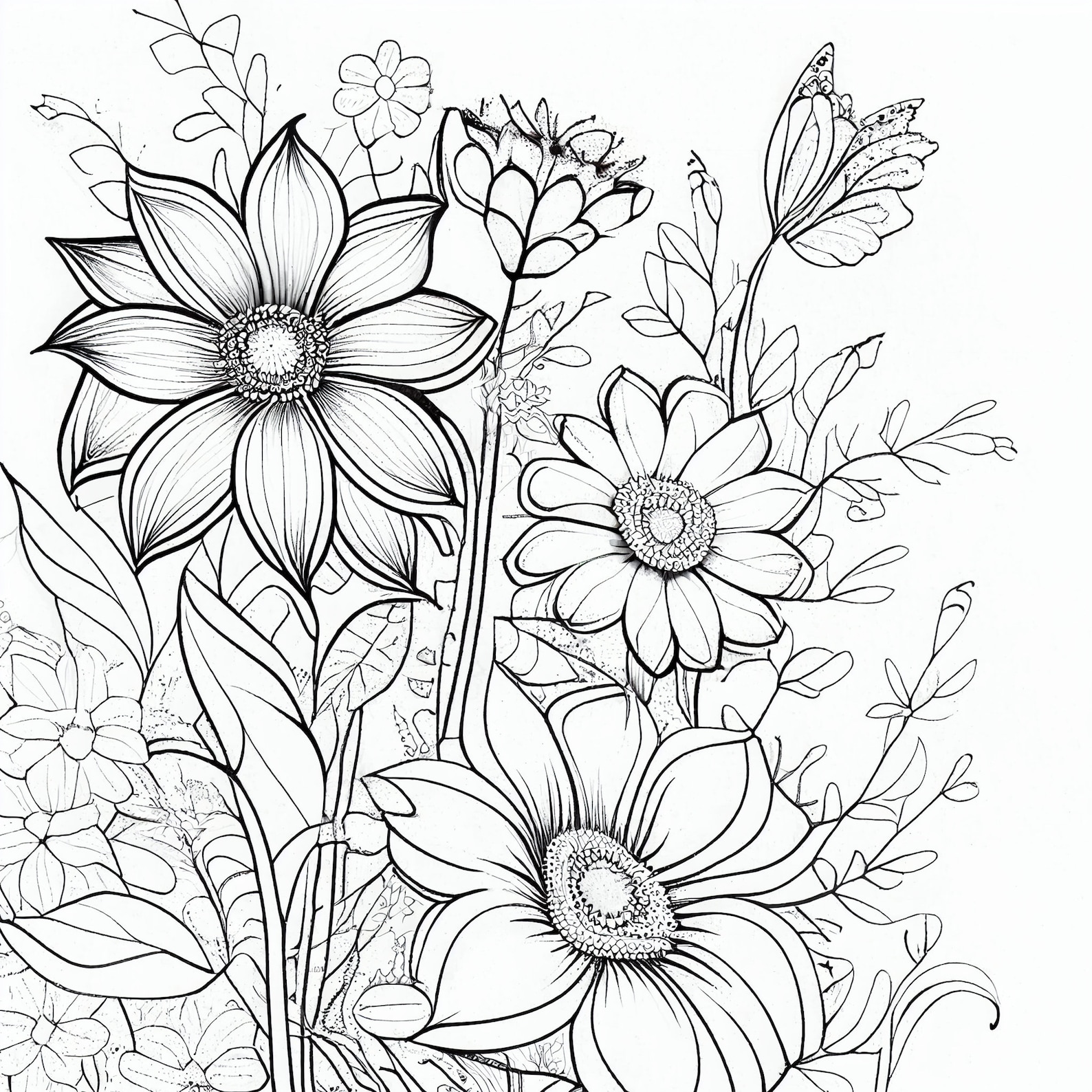Floral 7- Coloring Pages (5) - Etsy