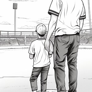 Father and Son Baseball 3- Coloring Pages (5) - Etsy