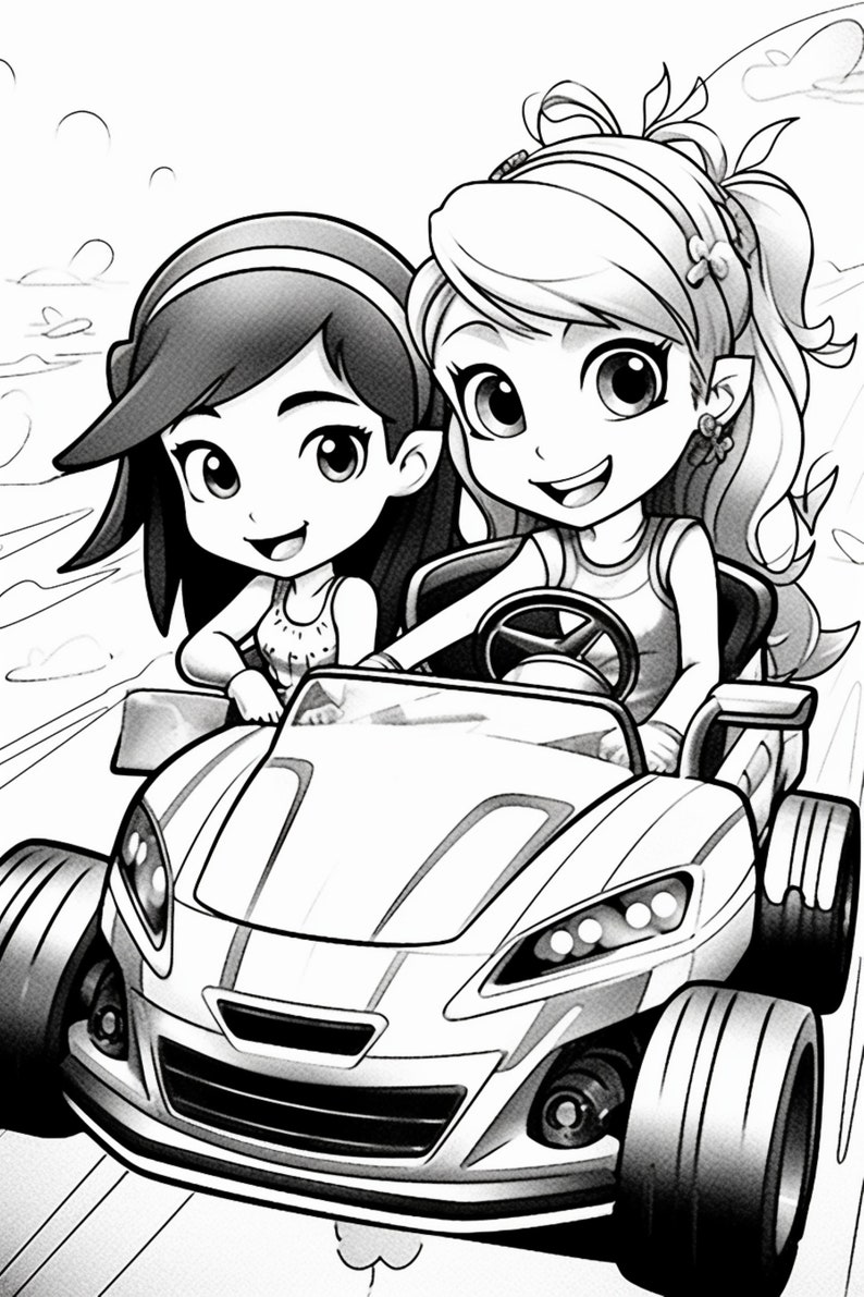 Race Car 5- Coloring Pages (5) - Etsy