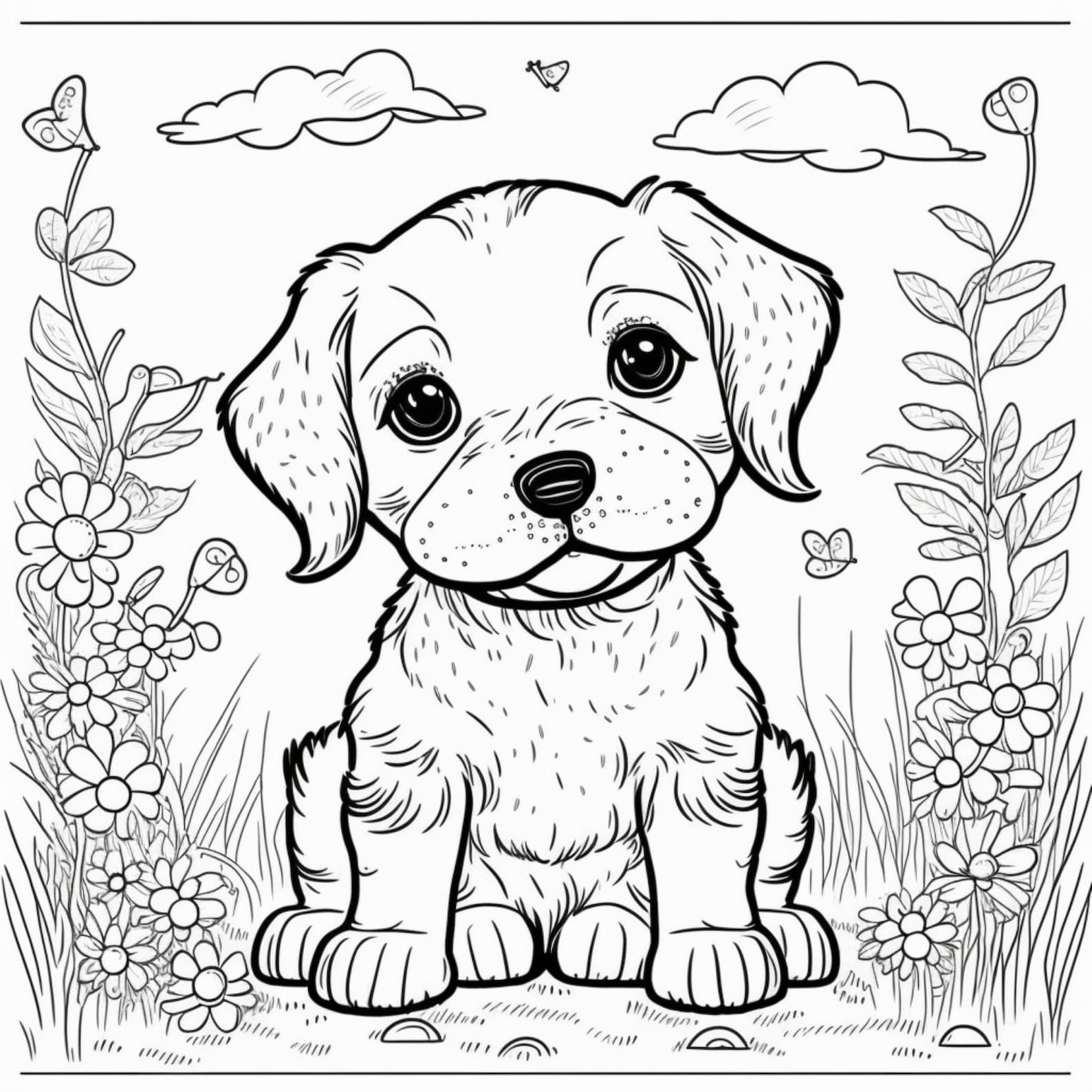 Dogs 3 Coloring Pages 5 - Etsy