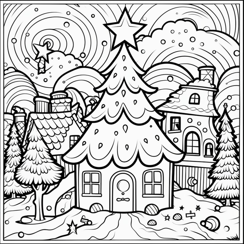 Winter/christmas 9- Coloring Pages (5) - Etsy