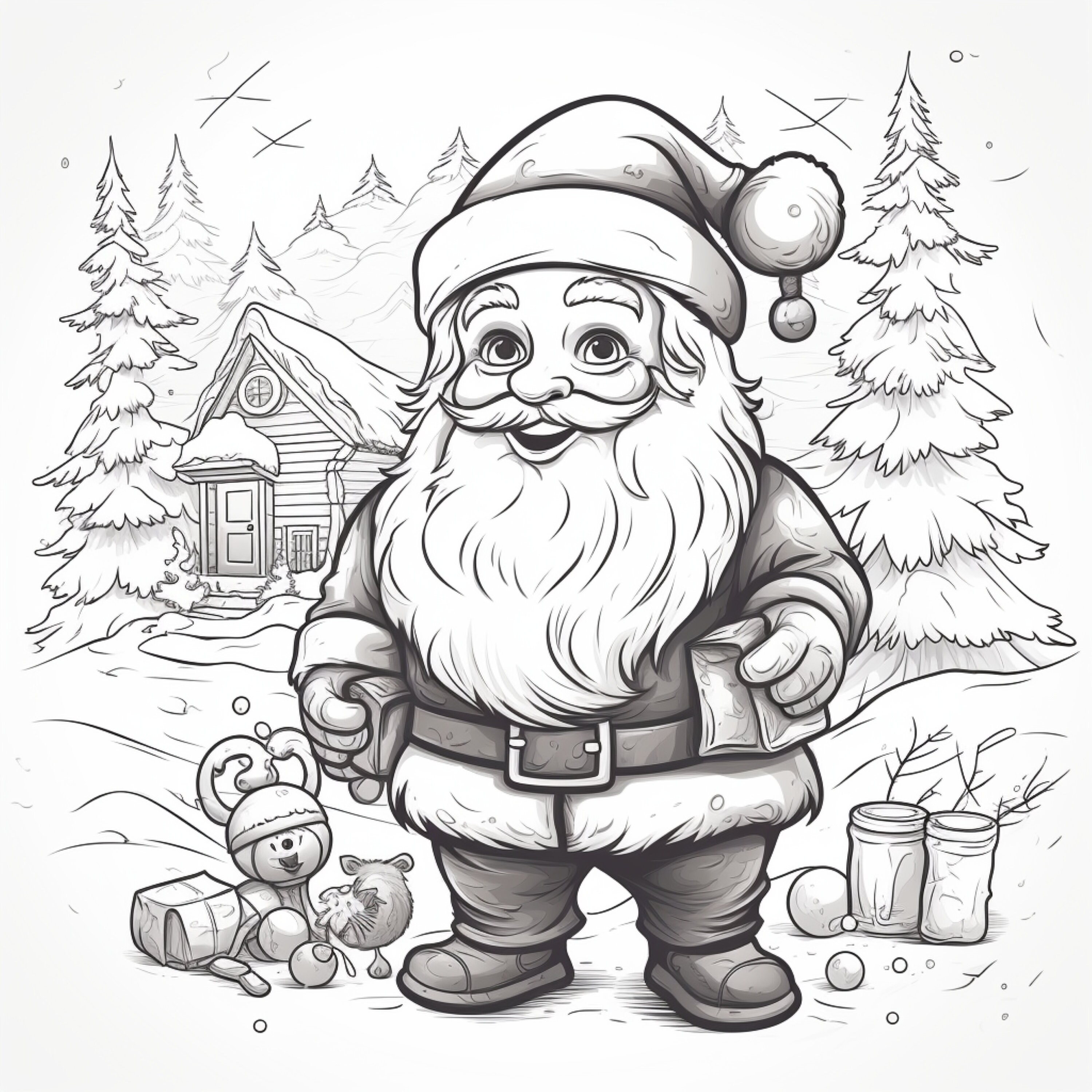 Winter/christmas 2 Coloring Pages 5 - Etsy