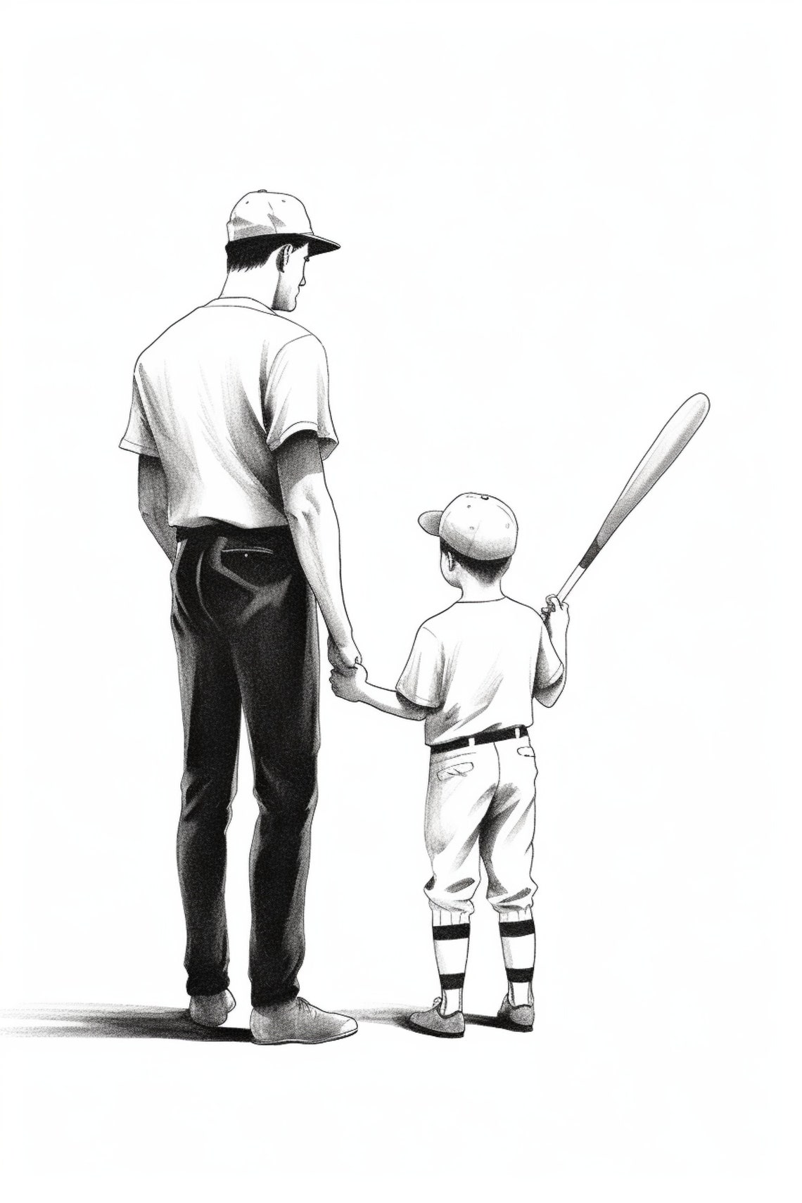 Father and Son Baseball 2- Coloring Pages (5) - Etsy