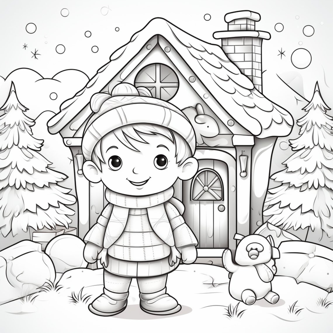 Winter/christmas 3- Coloring Pages (5) - Etsy