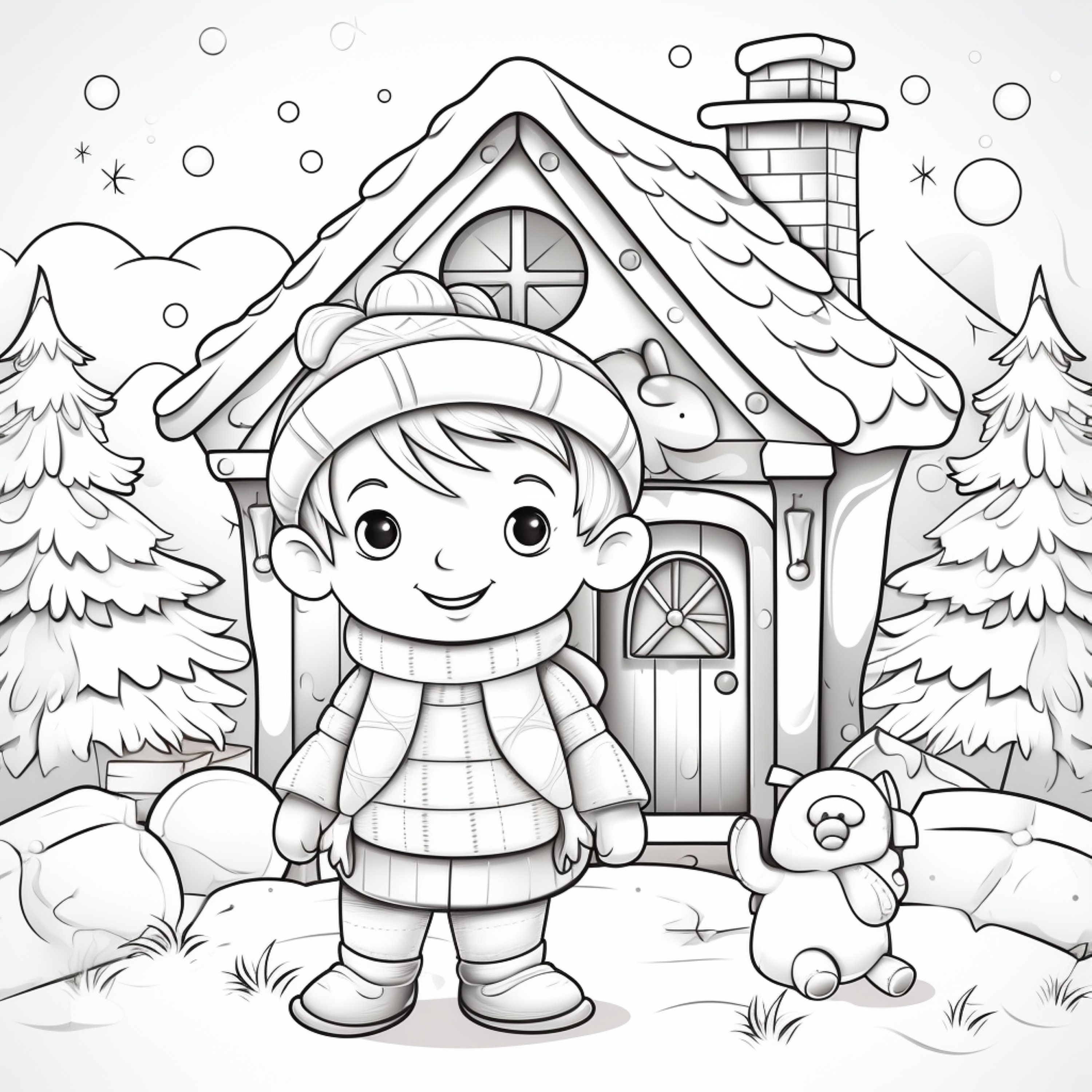 Winter/christmas 3- Coloring Pages (5) - Etsy