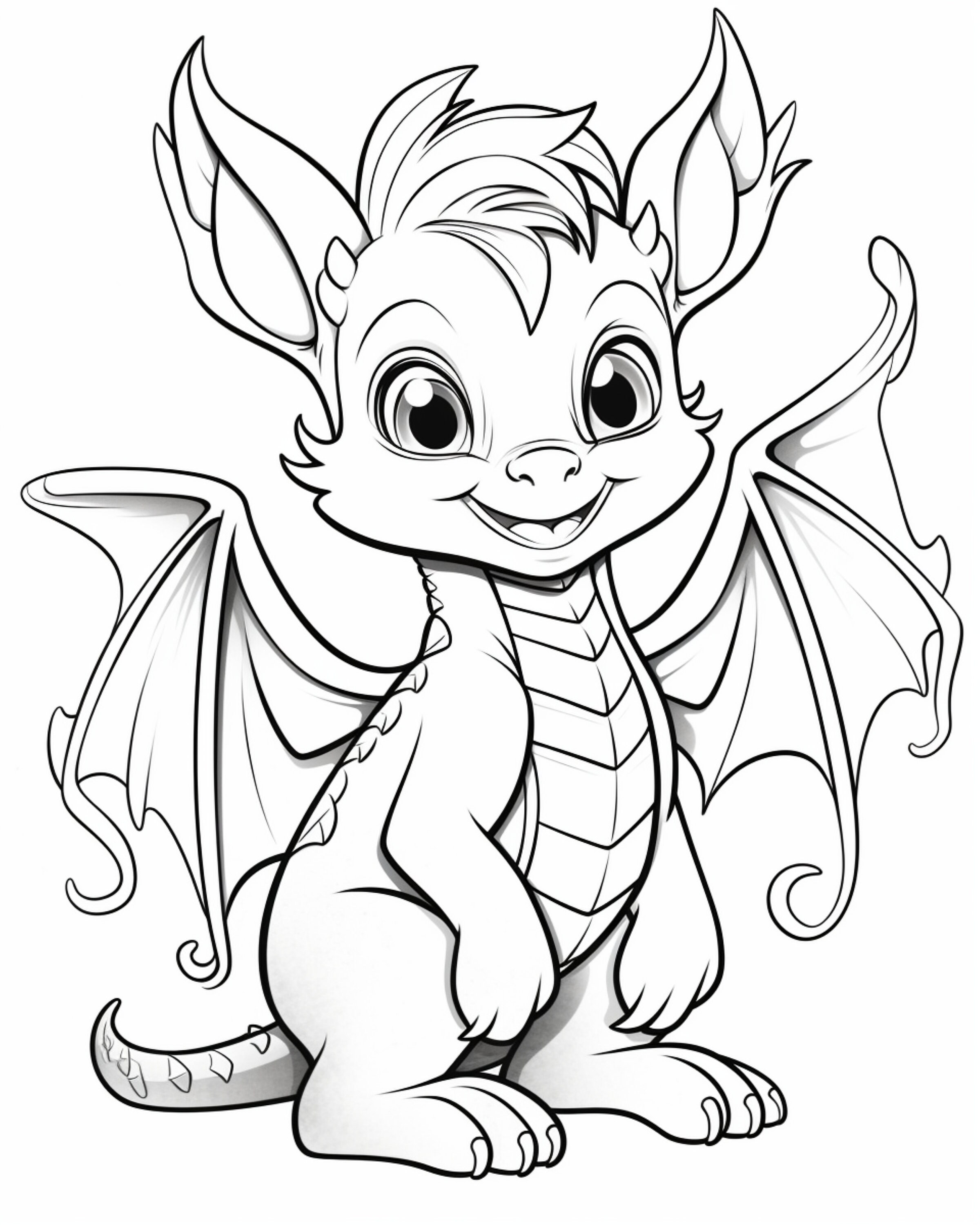 Dragon 1- Coloring Pages (5) - Etsy