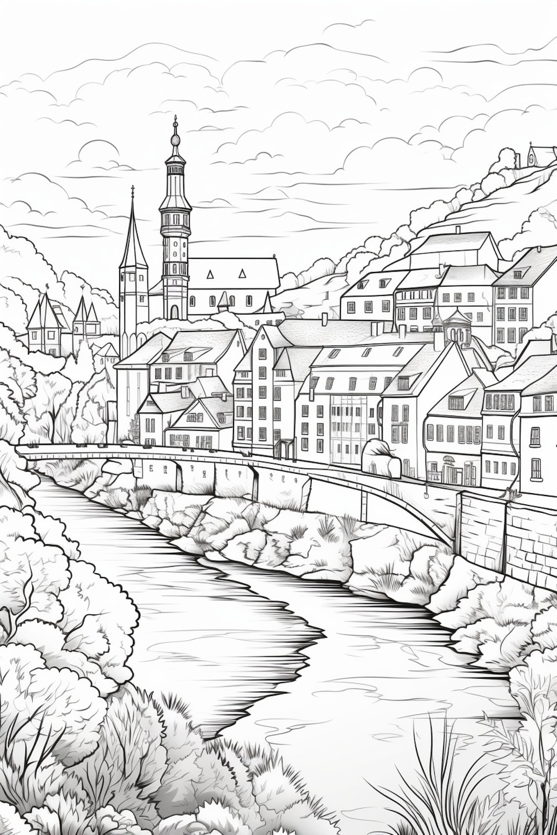 Cities 2- Coloring Pages (5) - Etsy