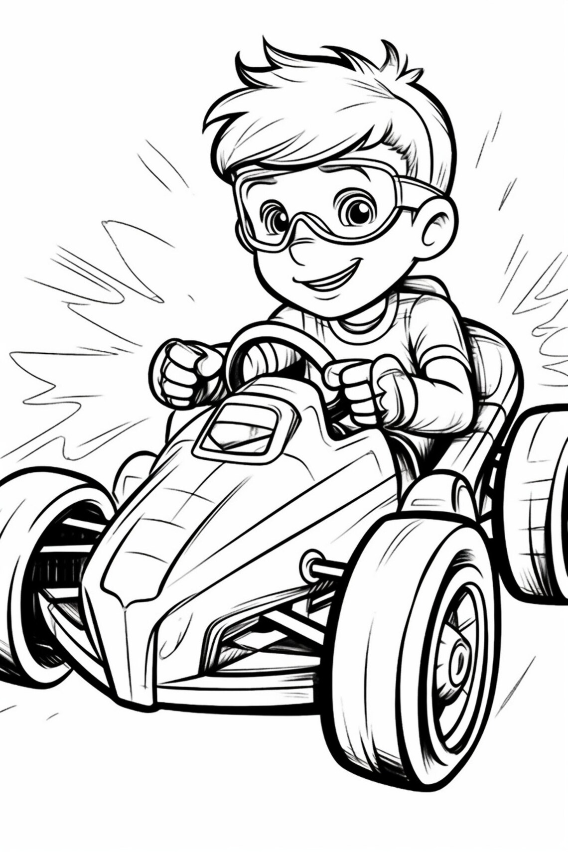 Race Car 4- Coloring Pages (5) - Etsy