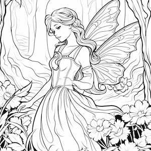 Fairies 3- Coloring Pages (5) - Etsy