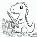 Dinosaur 5- Coloring Pages (4) - Etsy