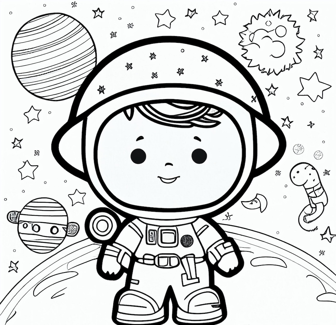 Outer Space 1- Coloring Pages (4) - Etsy