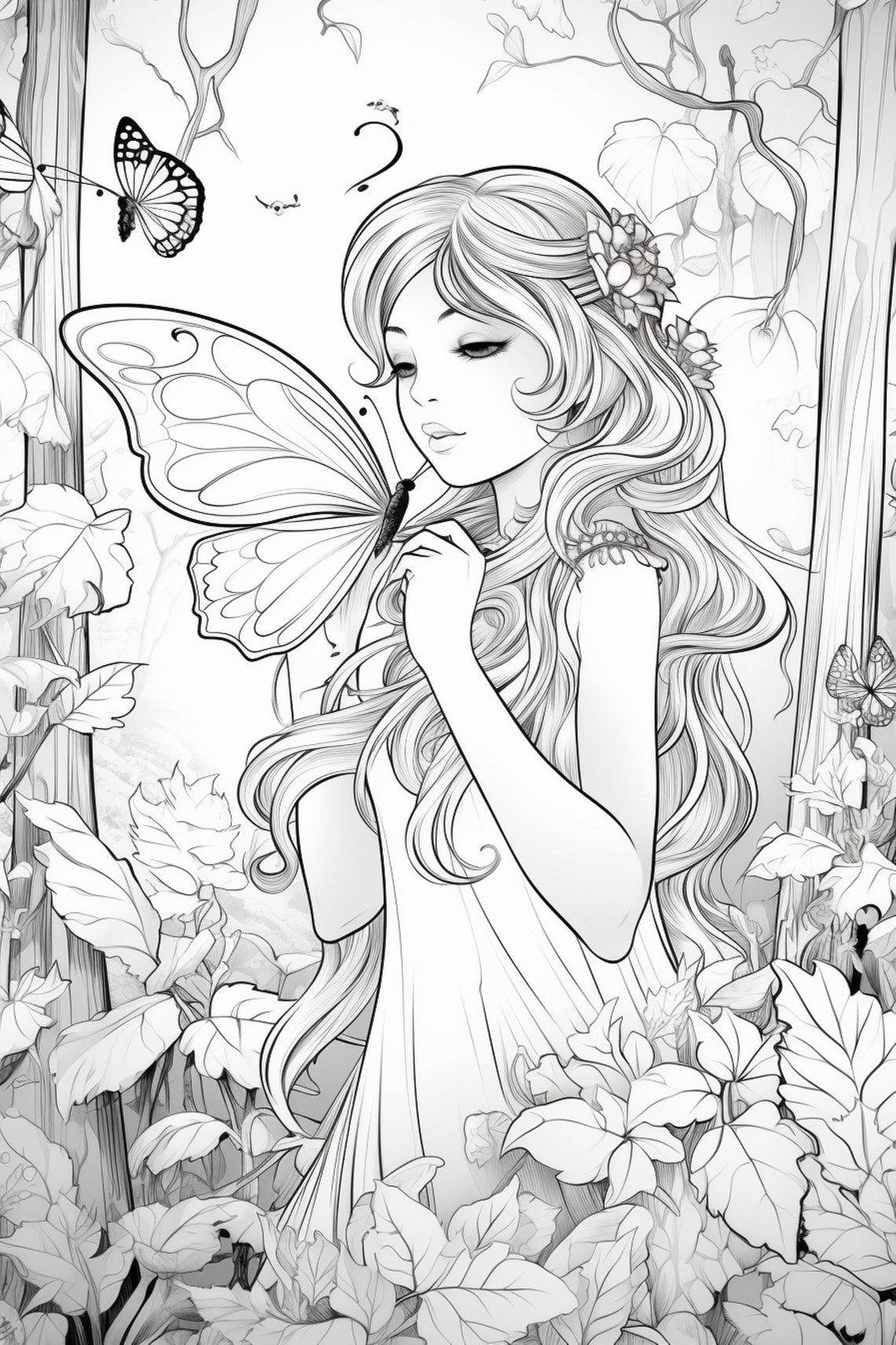Fairies 3- Coloring Pages (5) - Etsy