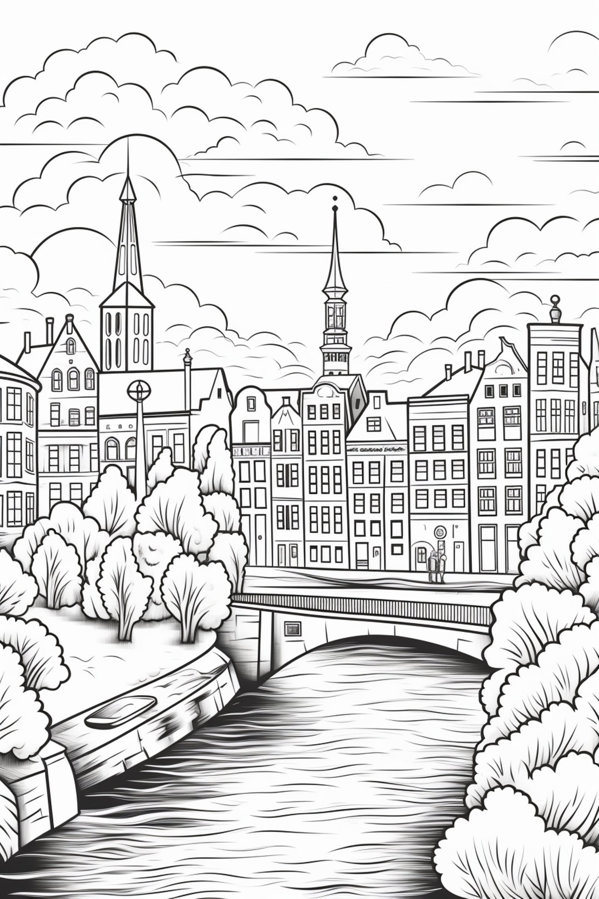 Cities 3 Coloring Pages 5 - Etsy