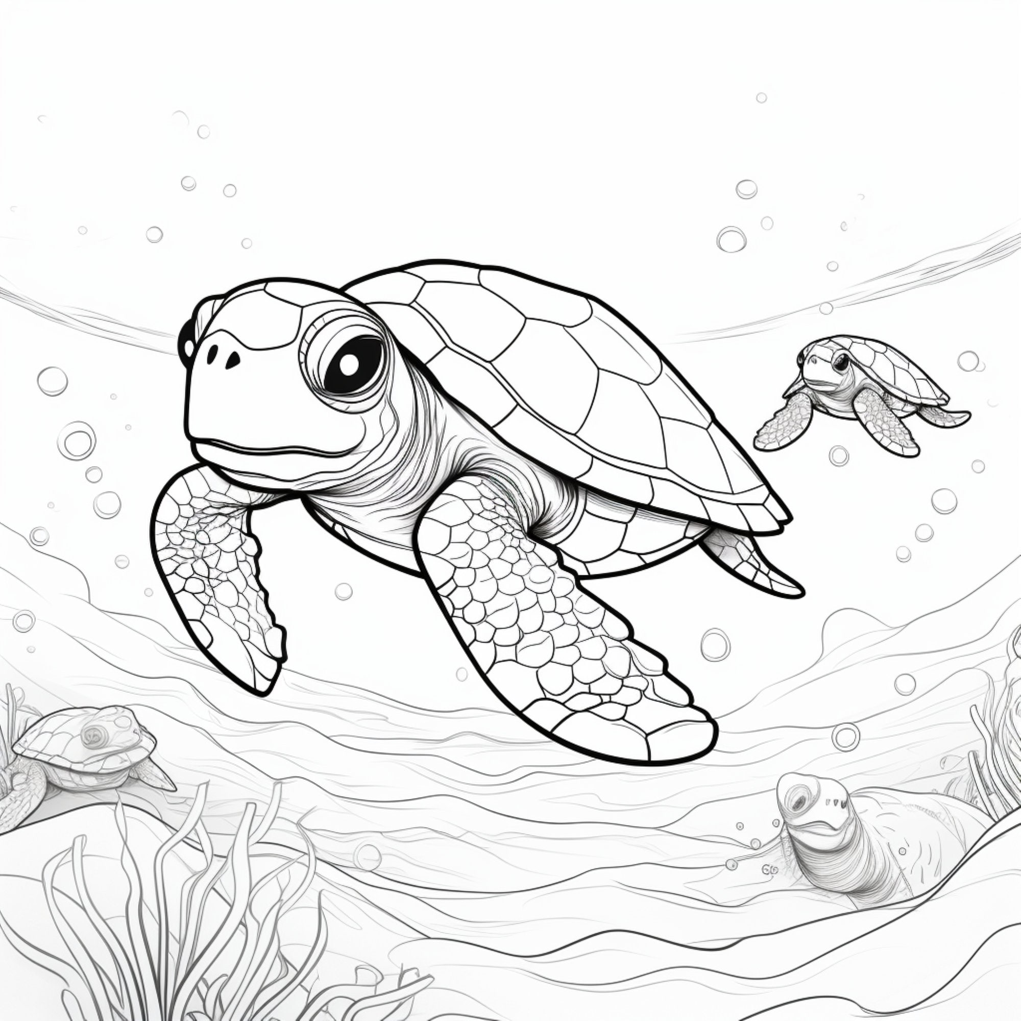 Ocean Creatures 1- Coloring Pages (5) - Etsy
