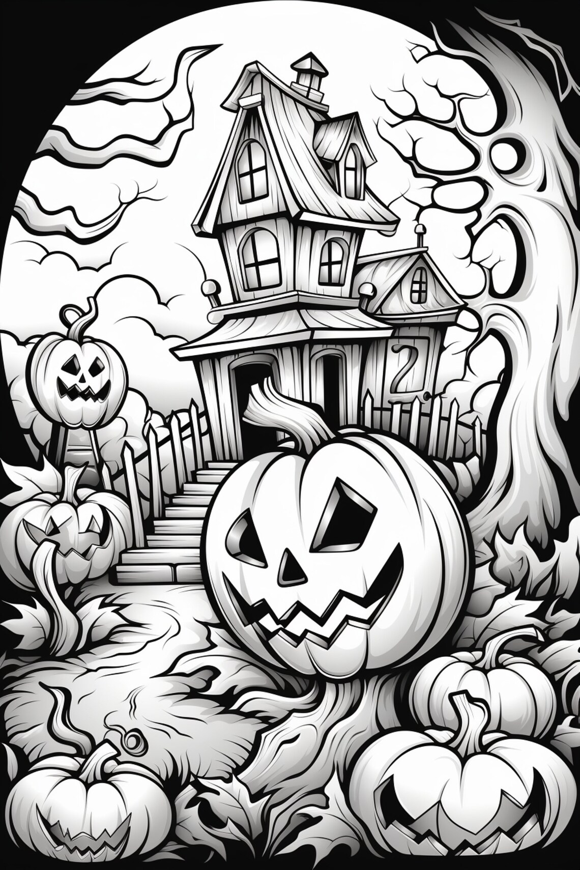 Halloween 6 Coloring Pages 5 - Etsy