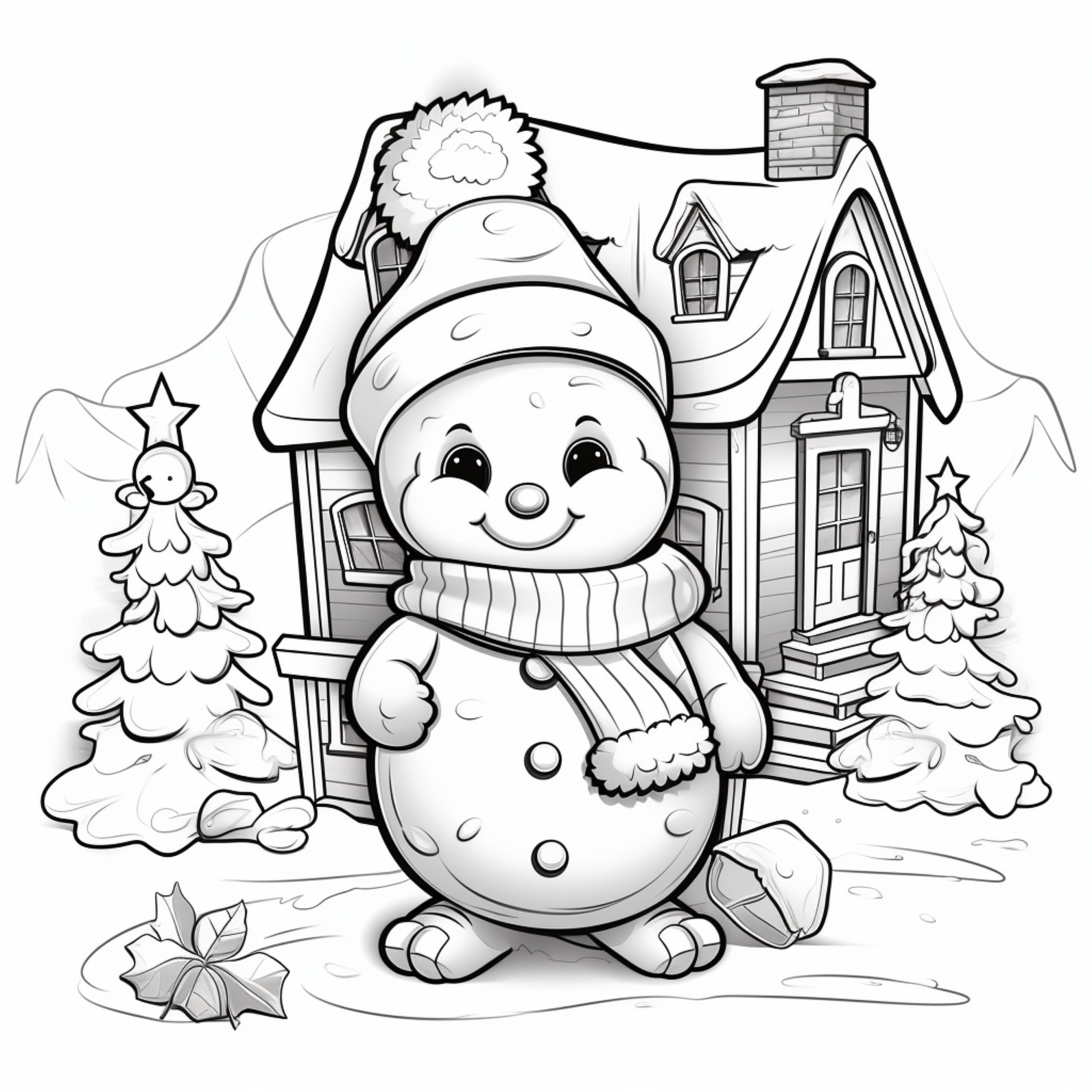Winter/christmas 2 Coloring Pages 5 - Etsy