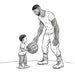 Father and Son Basketball - Coloring Pages (5) - Etsy
