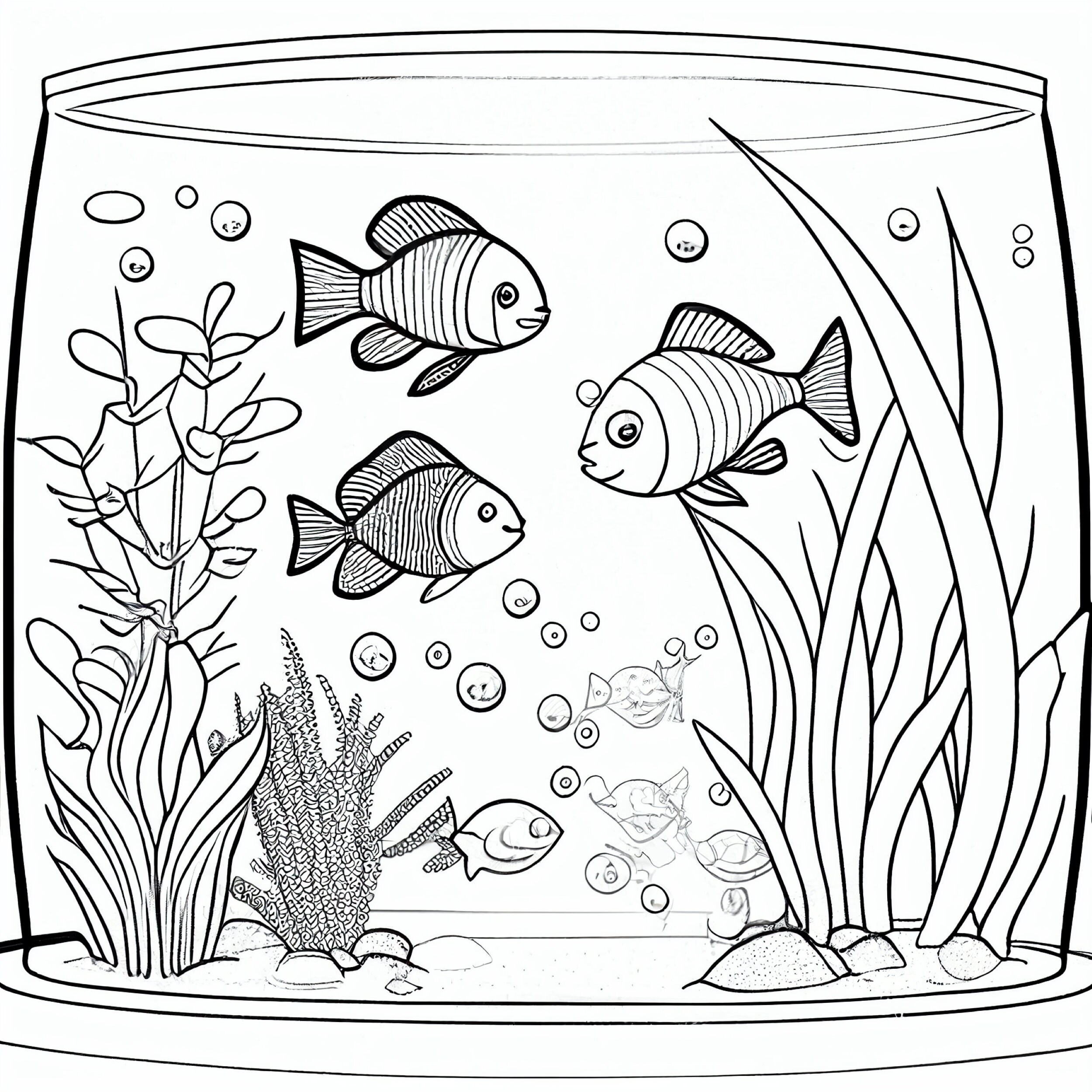 Fish 3- Coloring Pages (5) - Etsy
