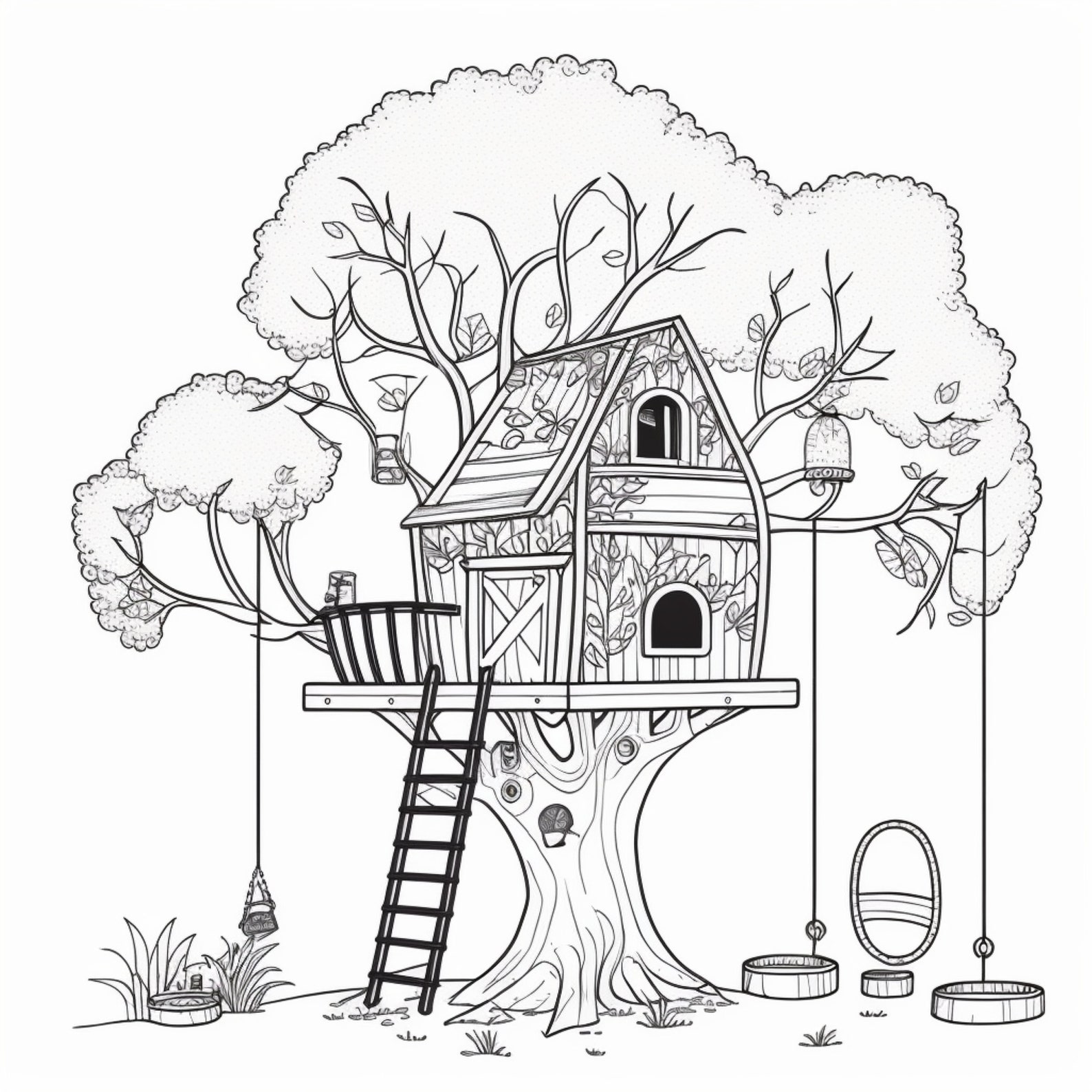 Treehouse 2- Coloring Pages (5) - Etsy