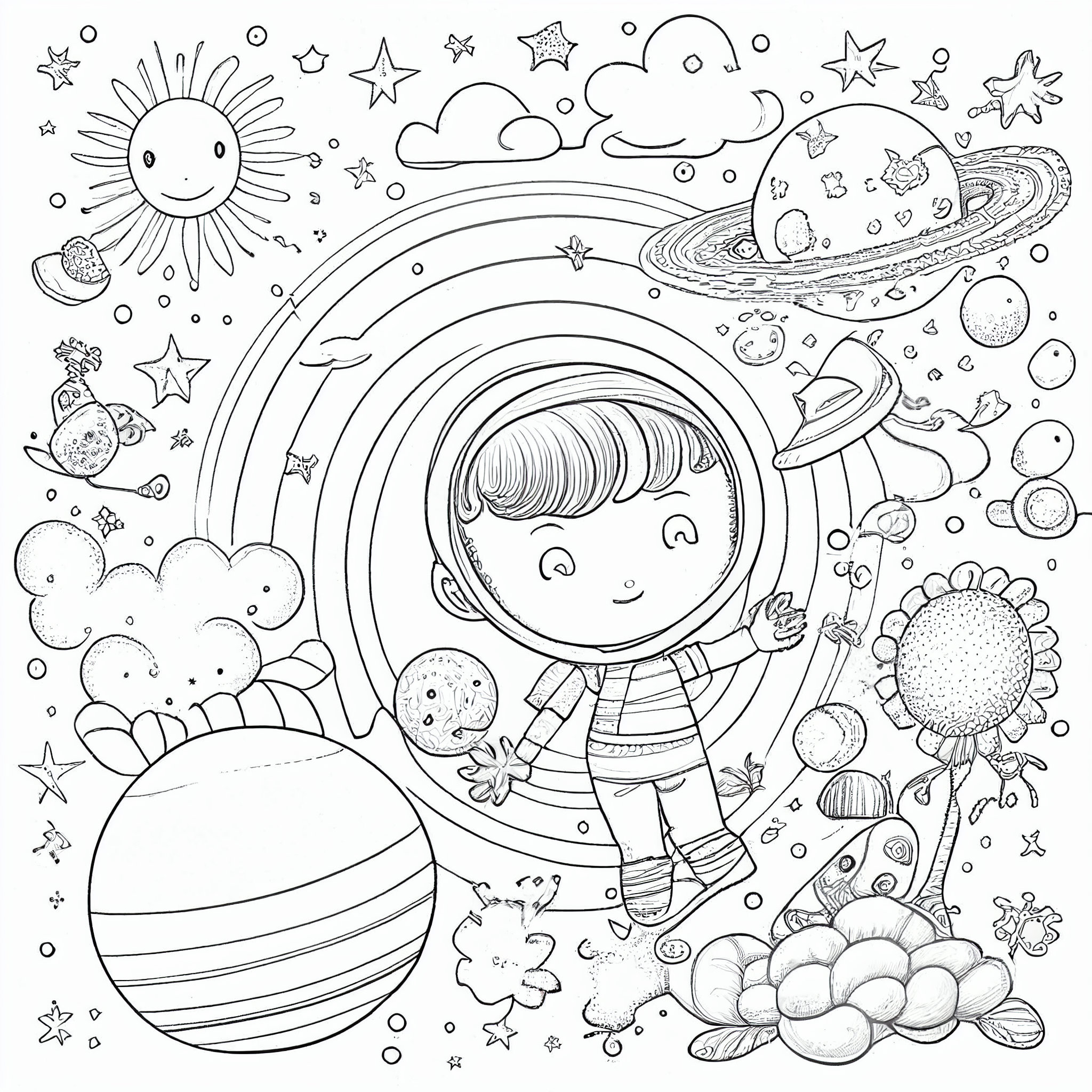 Outer Space 2- Coloring Pages (5) - Etsy