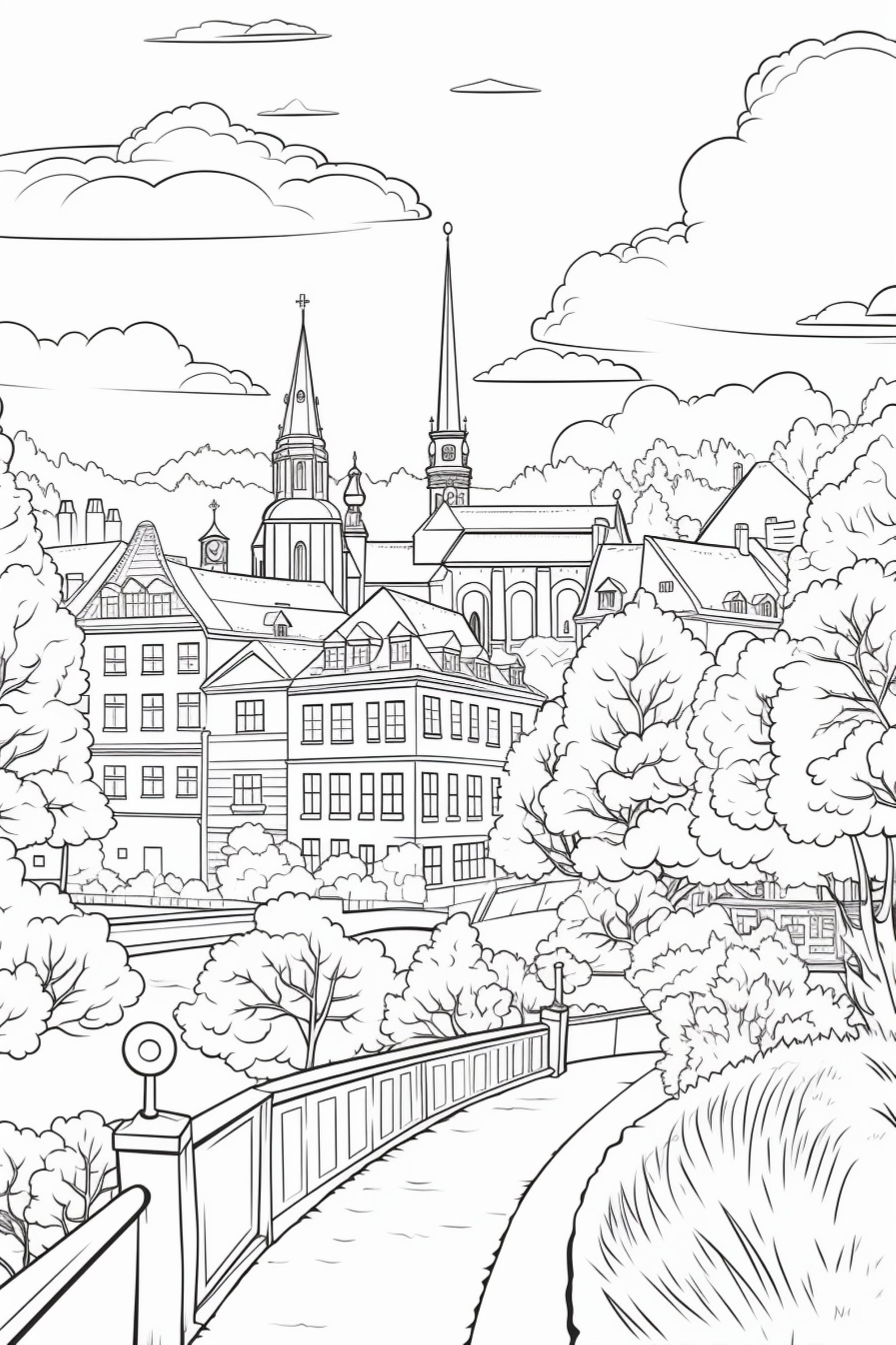 Cities 3- Coloring Pages (5) - Etsy