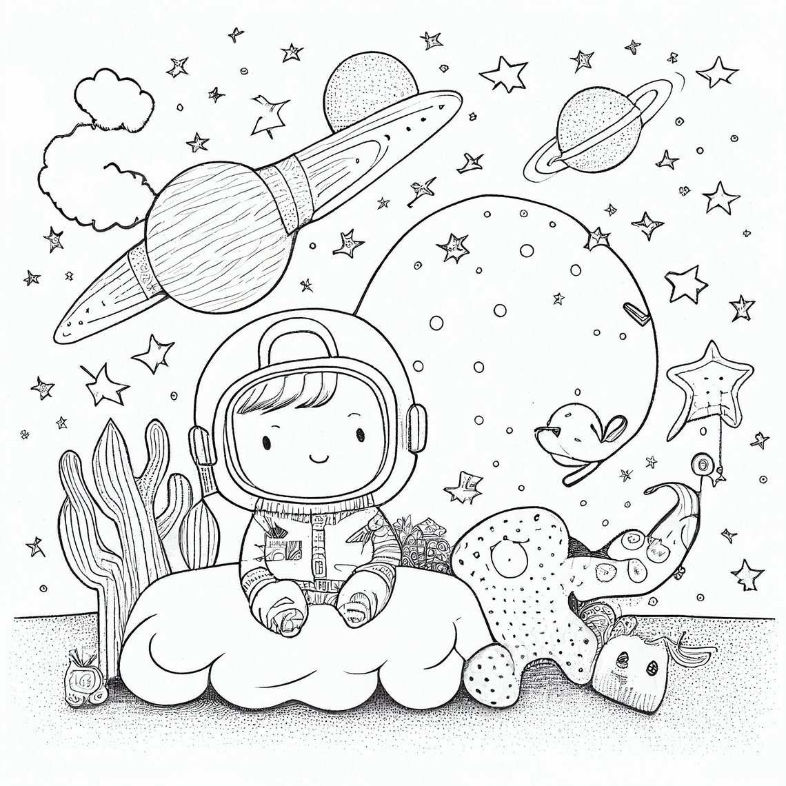 Outer Space 3- Coloring Pages (4) - Etsy
