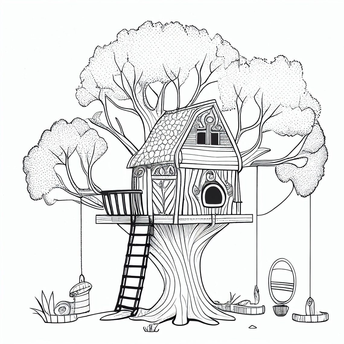 Treehouse 2- Coloring Pages (5) - Etsy