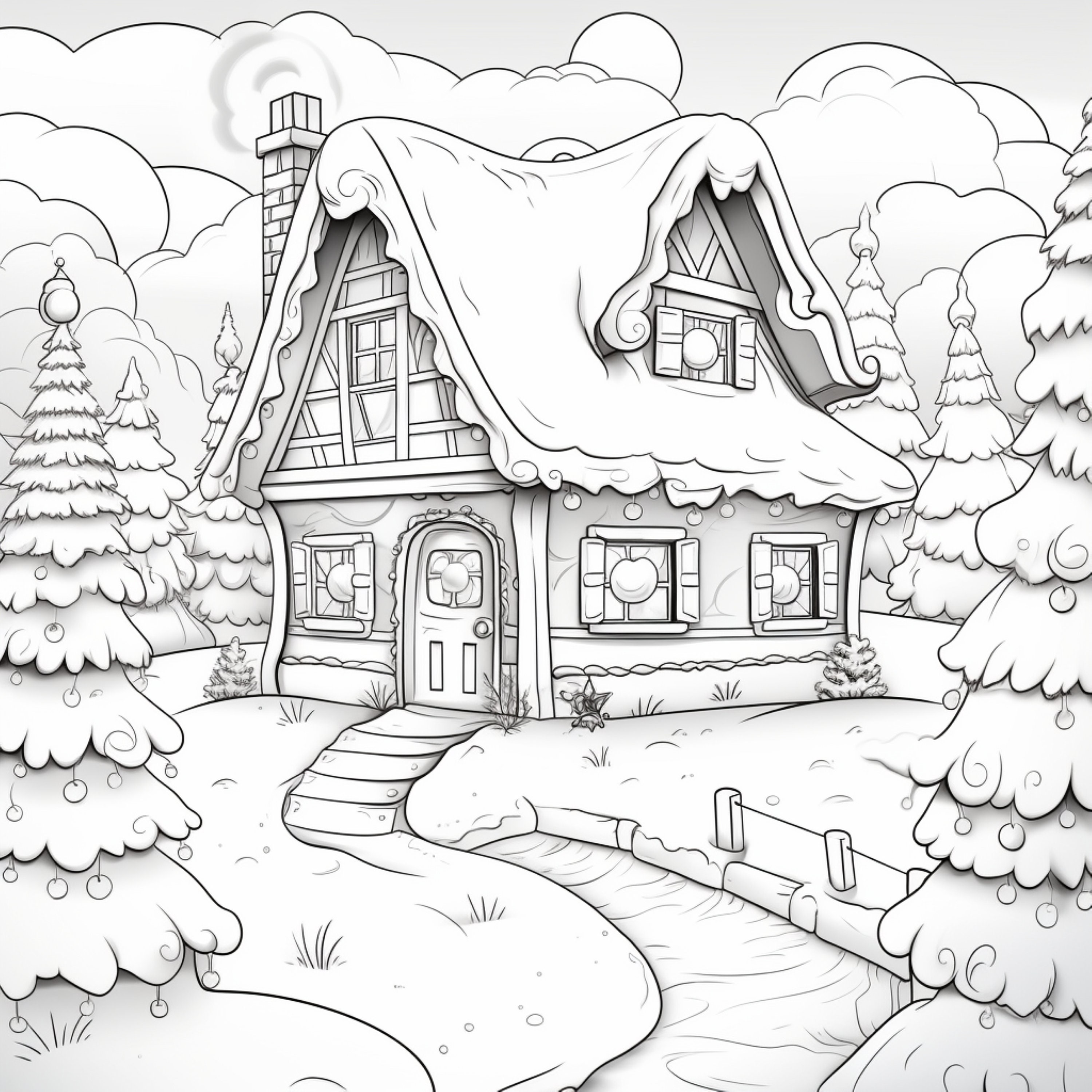 Winter/christmas 6- Coloring Pages (5) - Etsy