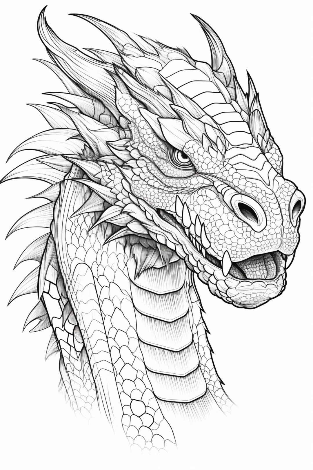 Dragon 11 Coloring Pages 5 - Etsy