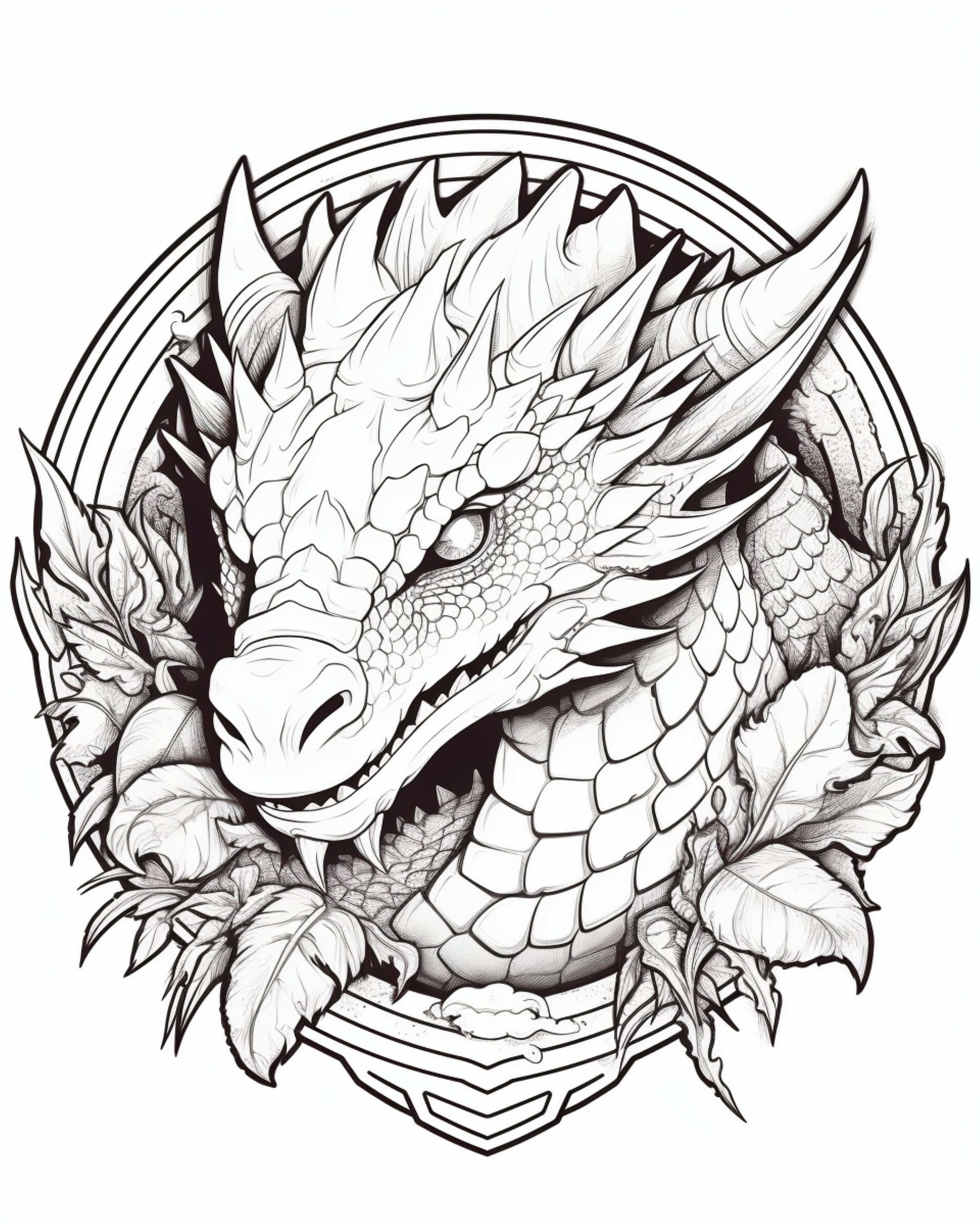 Dragon 5- Coloring Pages (5) - Etsy