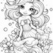 Mermaid 6- Coloring Pages (5) - Etsy