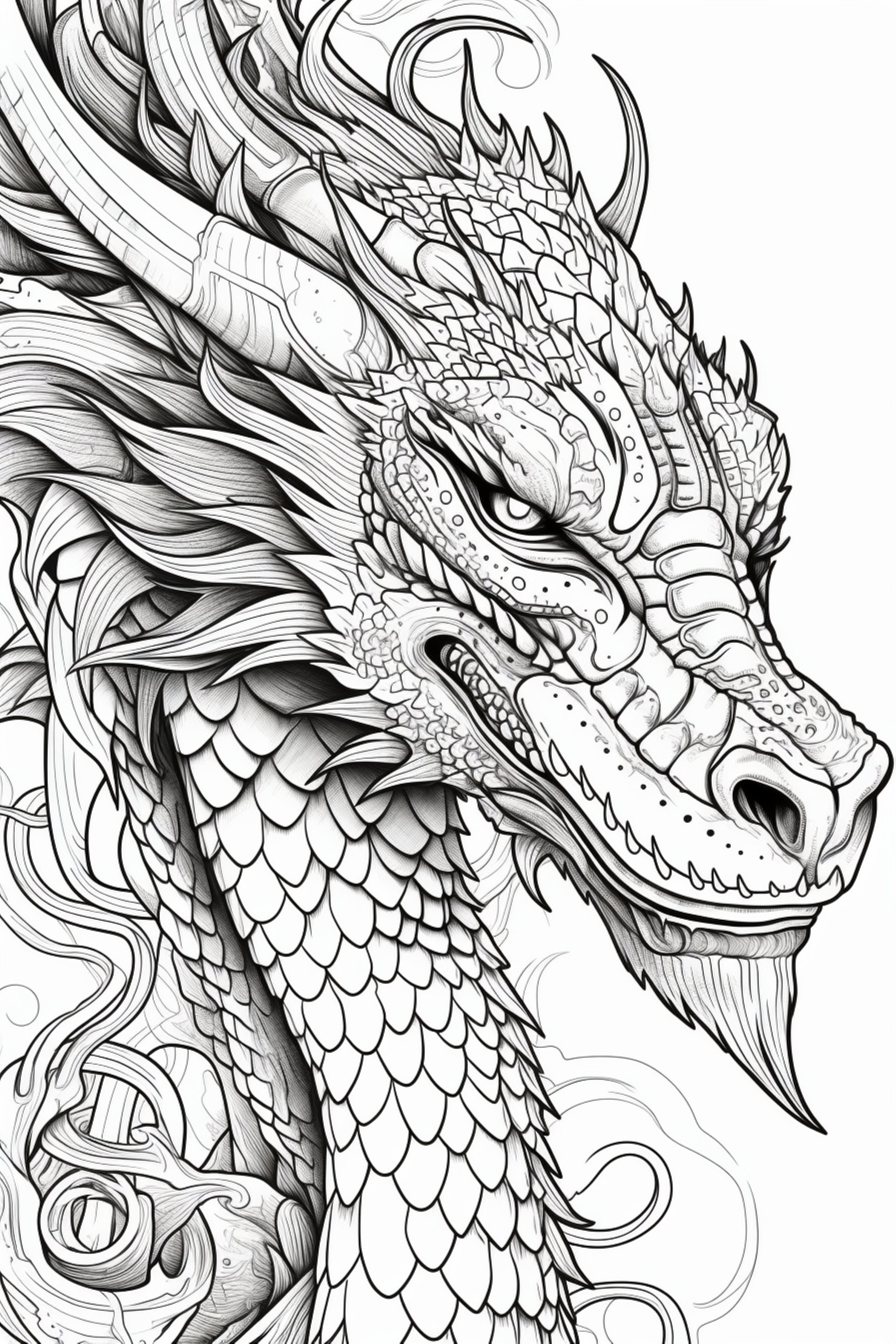 Dragon 11 Coloring Pages 5 - Etsy