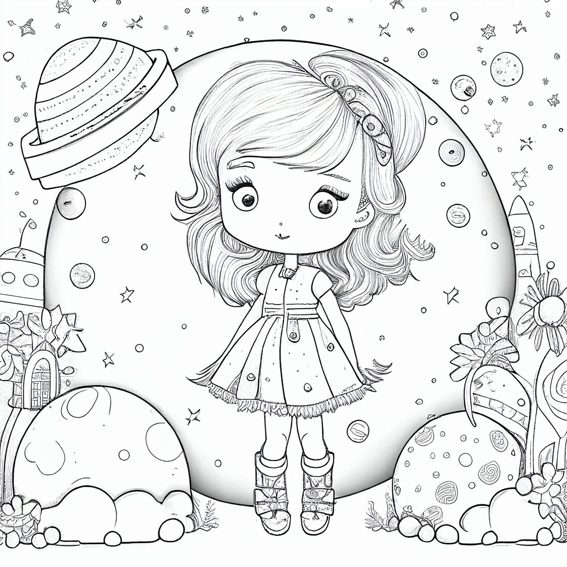 Outer Space 2- Coloring Pages (5) - Etsy