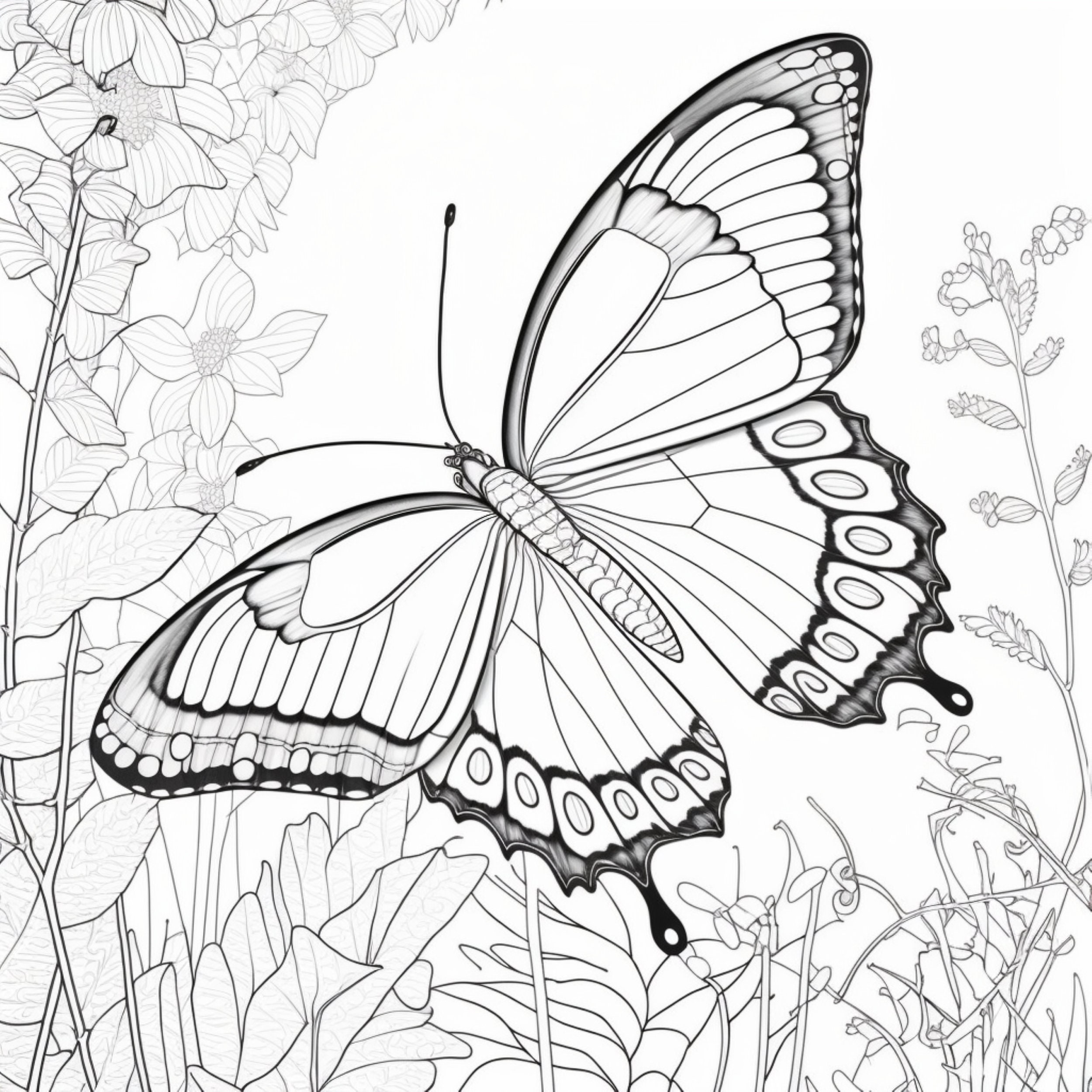 Butterfly 2- Coloring Pages (5) - Etsy
