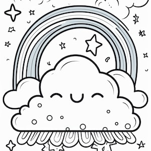 Rainbow 2- Coloring Pages (5) - Etsy
