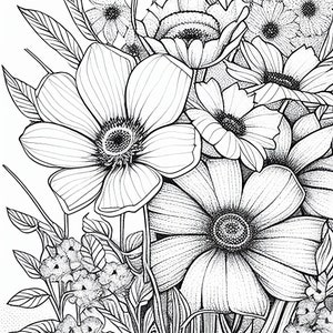 Floral 7- Coloring Pages (5) - Etsy
