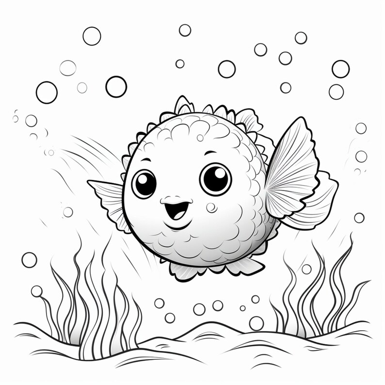 Ocean Creatures 2- Coloring Pages (5) - Etsy