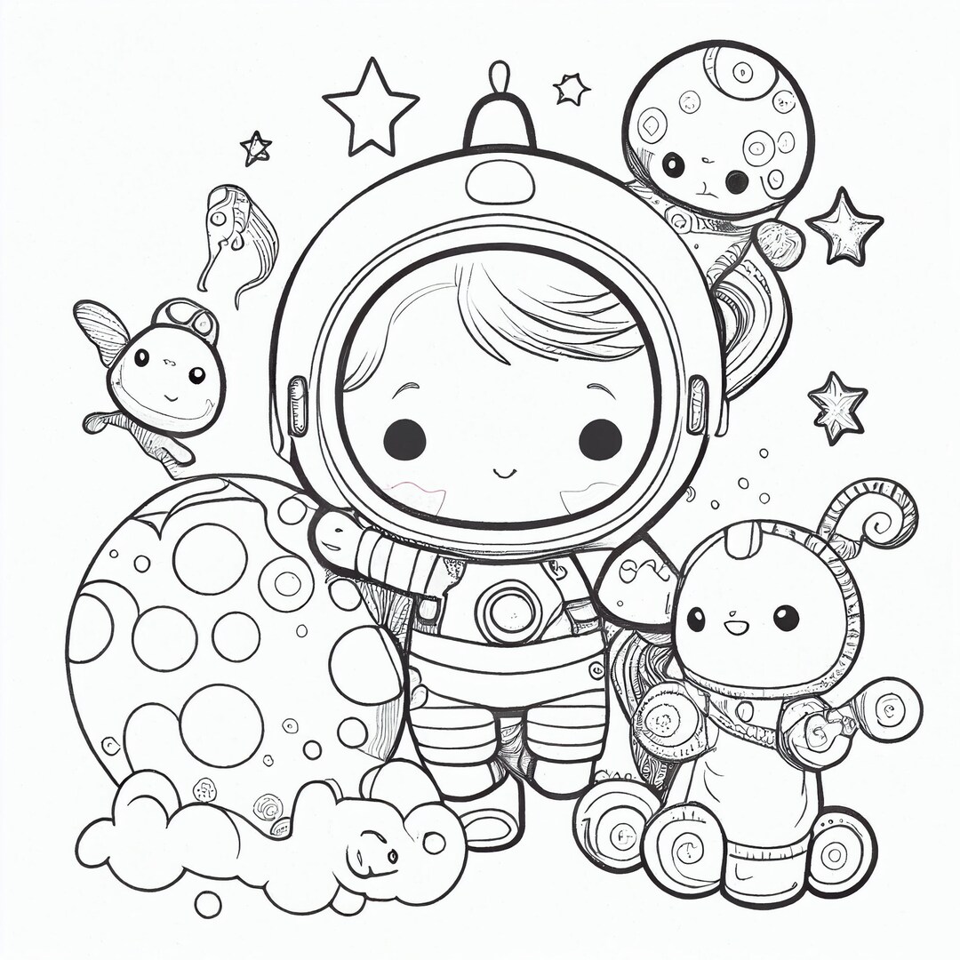 Outer Space 3- Coloring Pages (4) - Etsy
