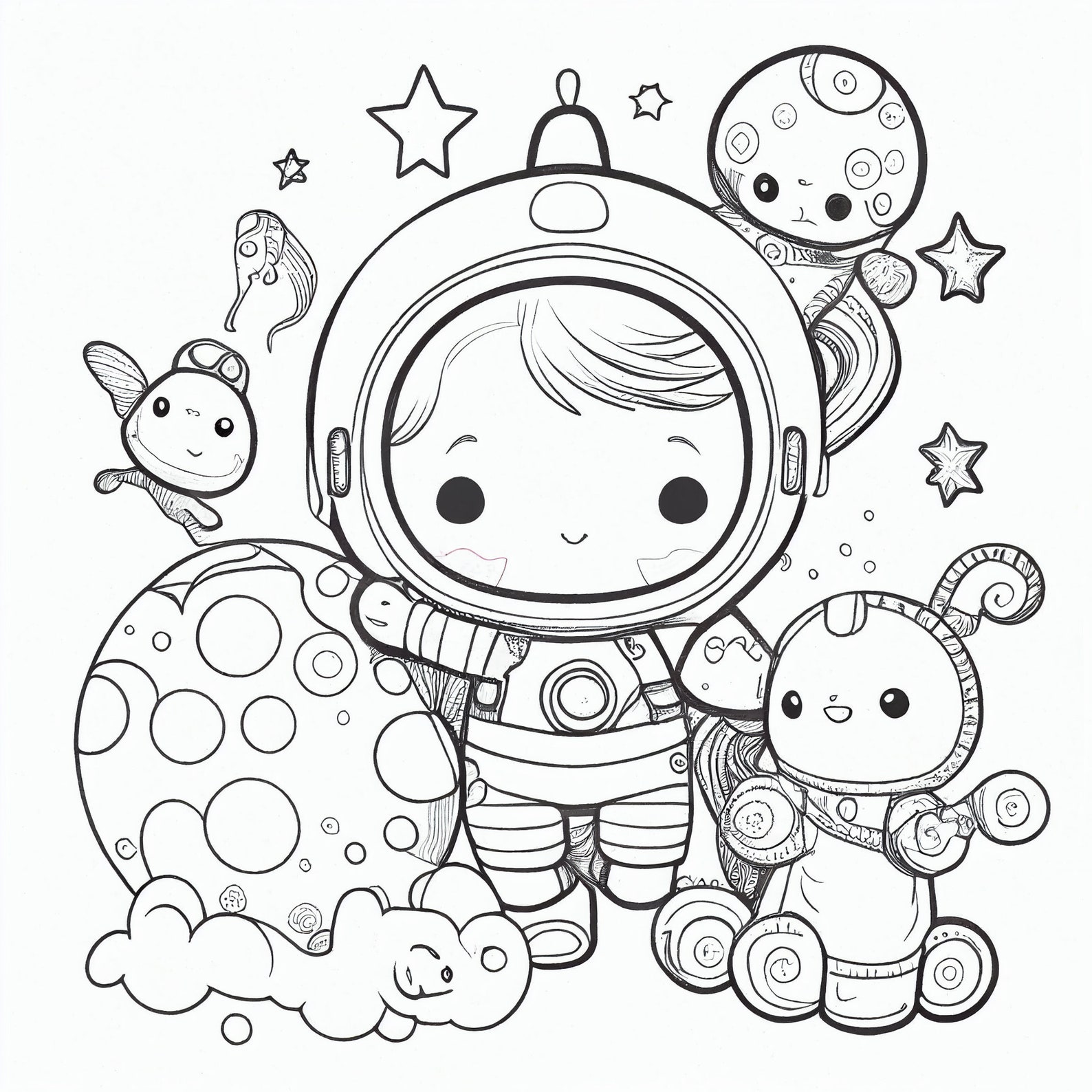 Outer Space 3- Coloring Pages (4) - Etsy