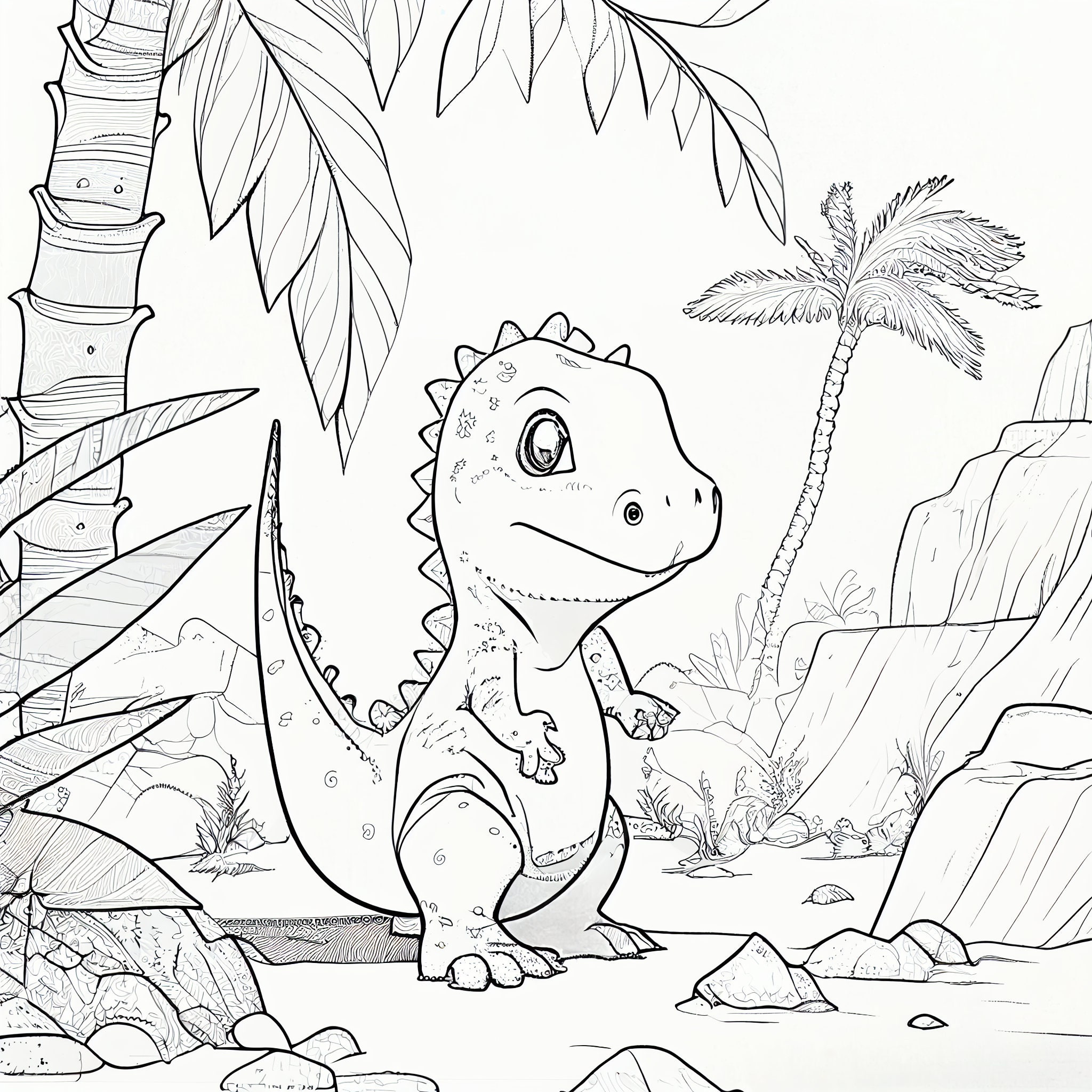 Dinosaur 1- Coloring Pages (4) - Etsy