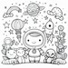Outer Space 4- Coloring Pages (4) - Etsy