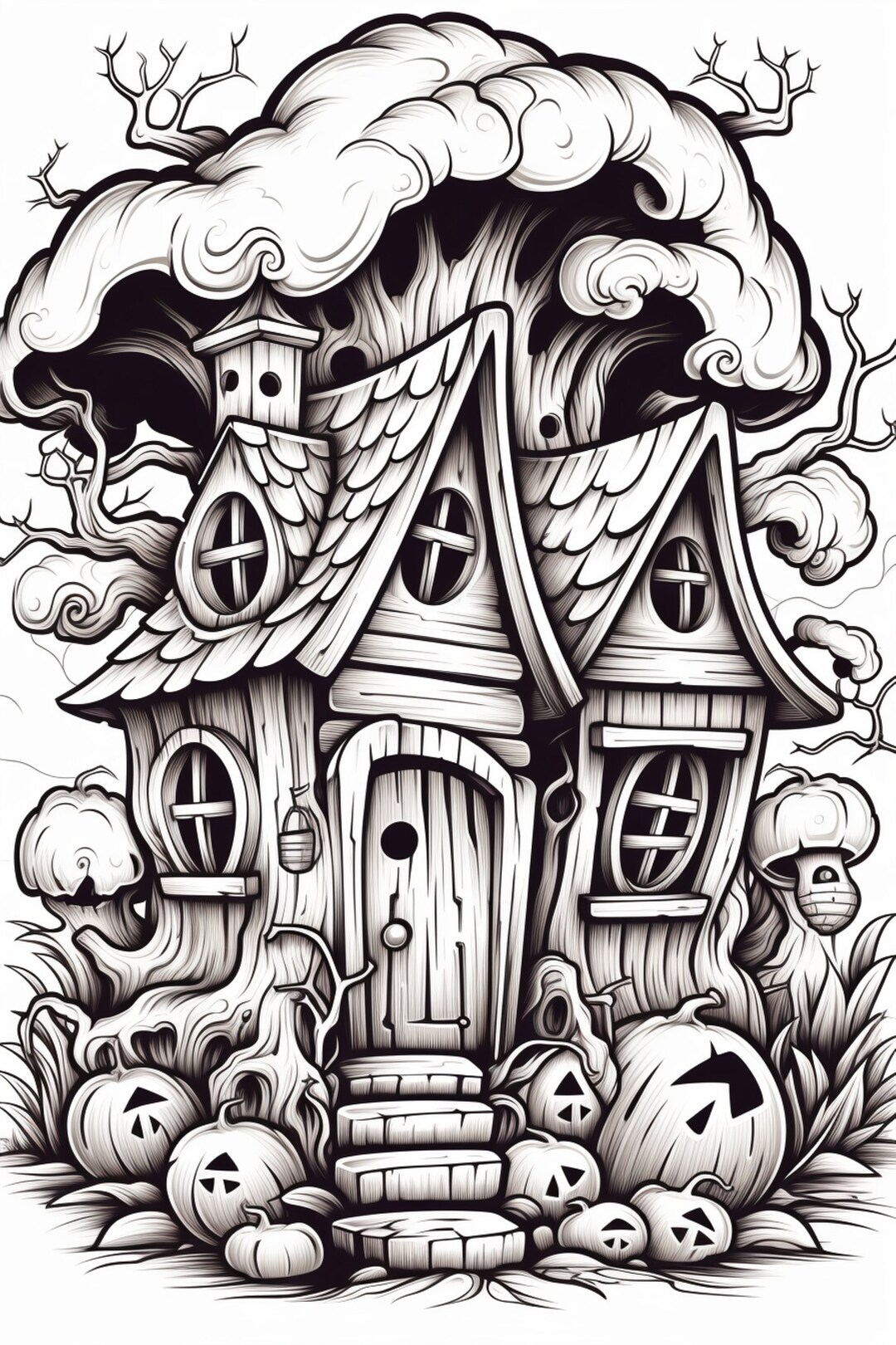 Halloween 12 Coloring Pages 5 - Etsy