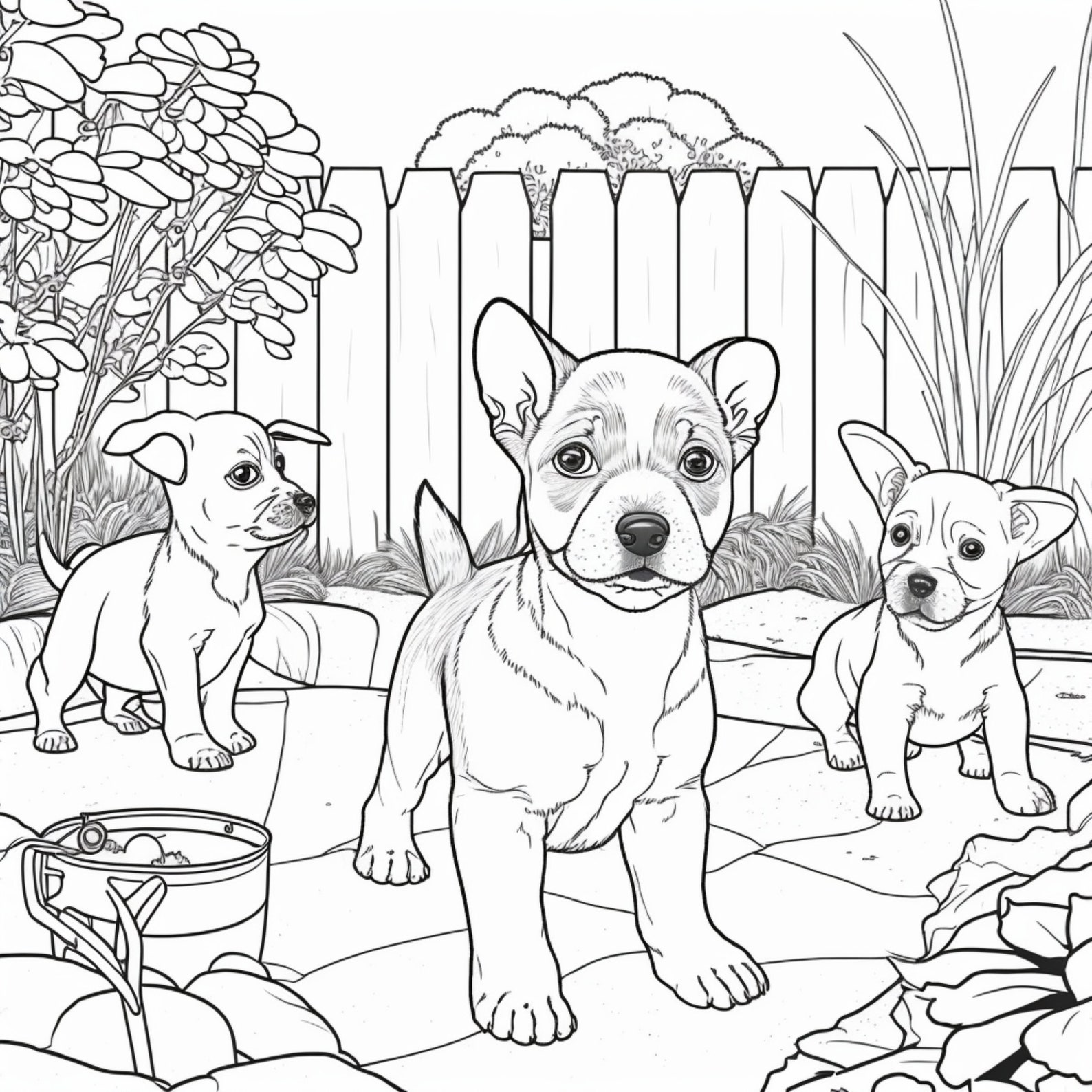 Dogs 4- Coloring Pages (5) - Etsy