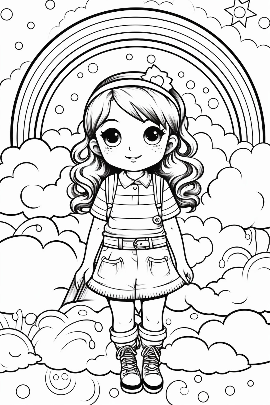 Rainbow 2- Coloring Pages (5) - Etsy