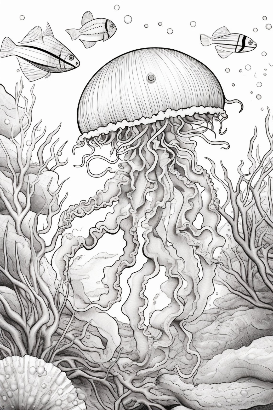 Ocean Creatures 6- Coloring Pages (5) - Etsy